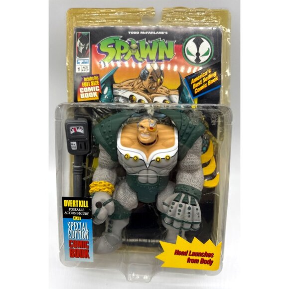 Todd’s Toys | Toys | Vintage 994 Spawn Overtkill Mcfarlane Action Figure With Comic Book New ...